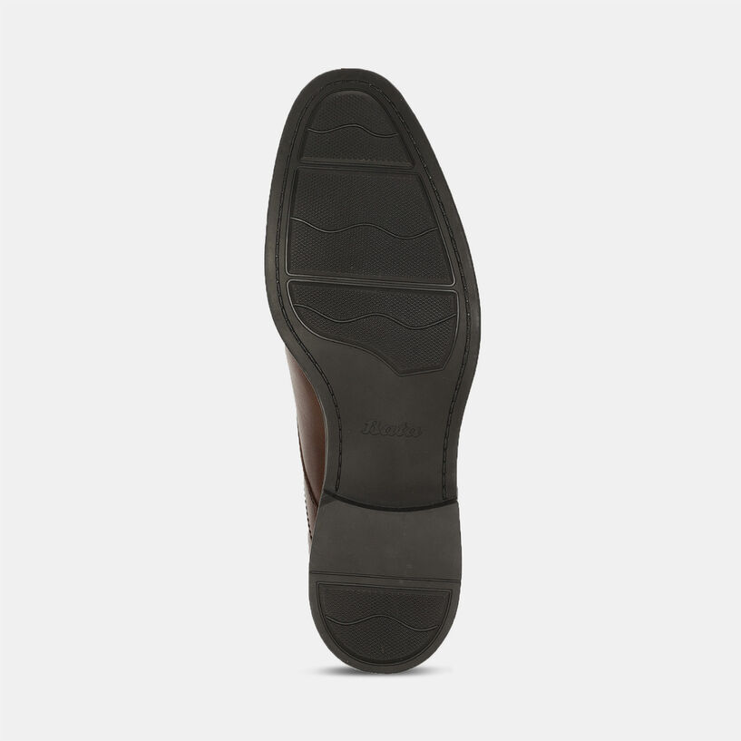 BATA LEATHER FORMAL DERBY-STYLE SHOES WITH LACE-UP CLOSURE FOR MEN