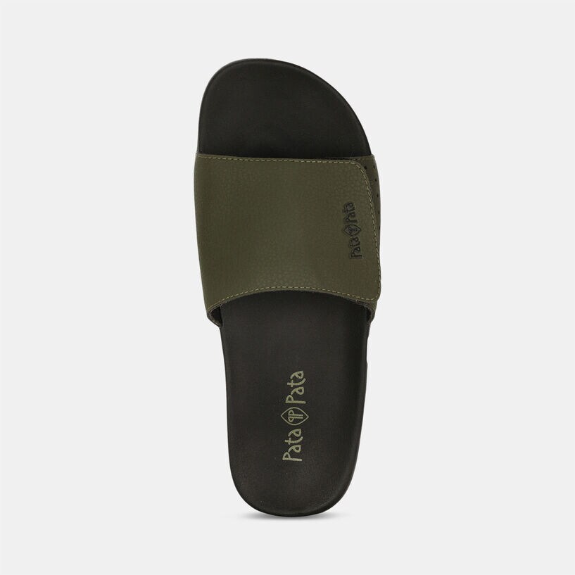 BATA SUNSHINE OLIVE SLIDER MULES FOR MEN | Bata