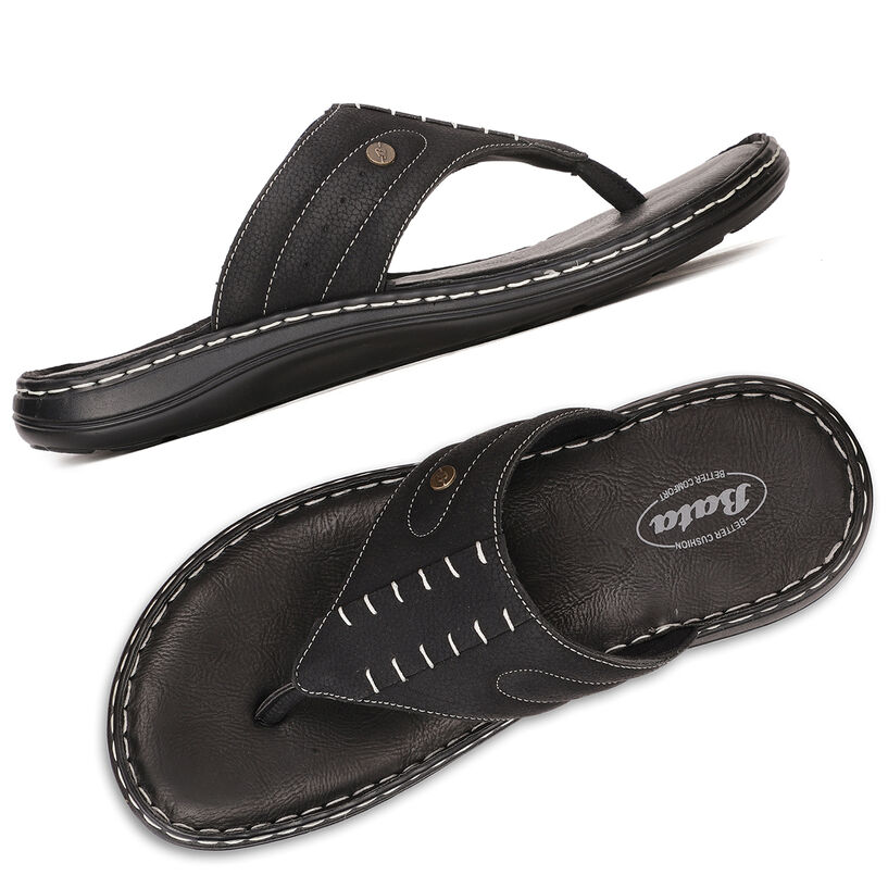 Bata Black Chappal For Men | Bata