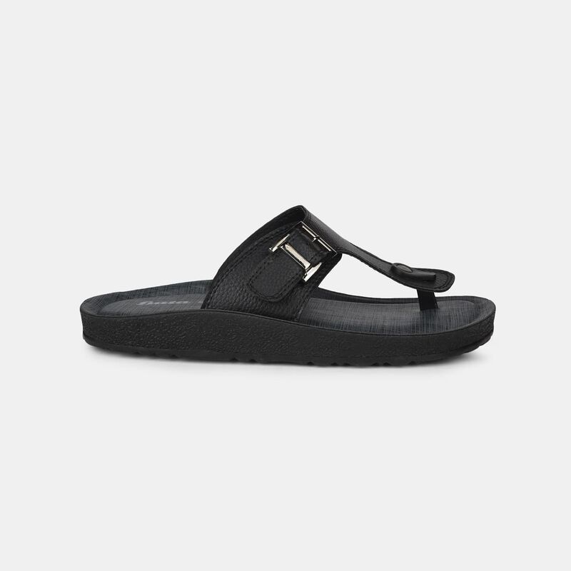 Bata black casual thong slippers for men | Bata
