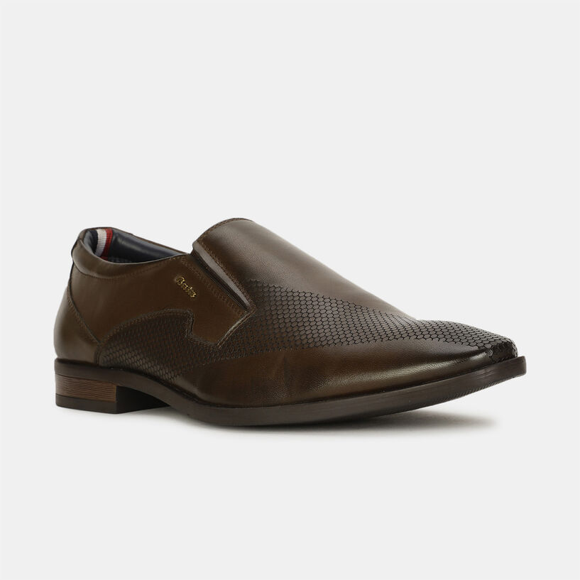 Bata brown formal slip-on shoes for men | Bata