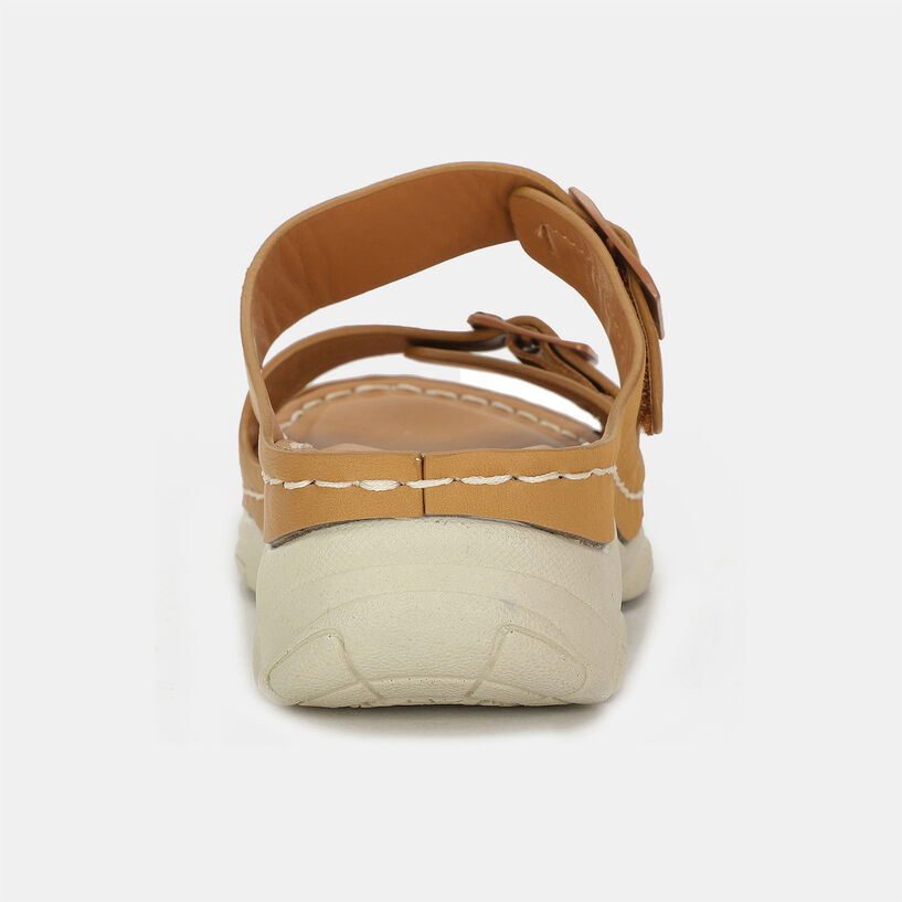 Bata comfit tan casual mule slippers for women | Bata