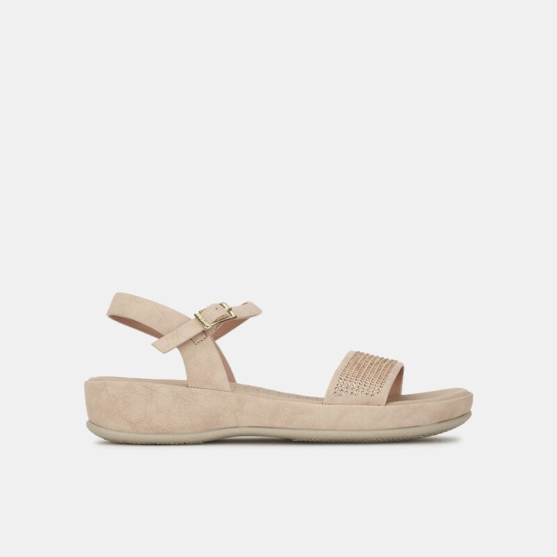 Bata comfit pink embellished open toe sandals for women | Bata