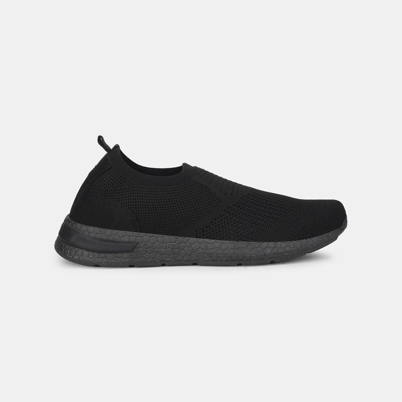 Bata black textile casual slip-on shoes for women | Bata
