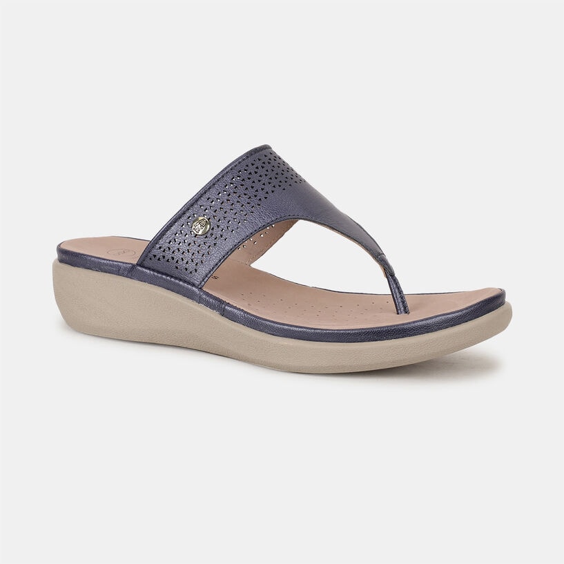 Hush Puppies Navy Chappal For Women | Bata