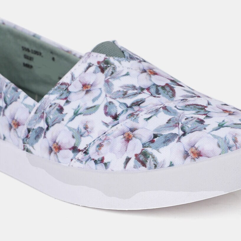 BATA WHITE TEXTILE PRINTED BALLERINAS FOR WOMEN | Bata