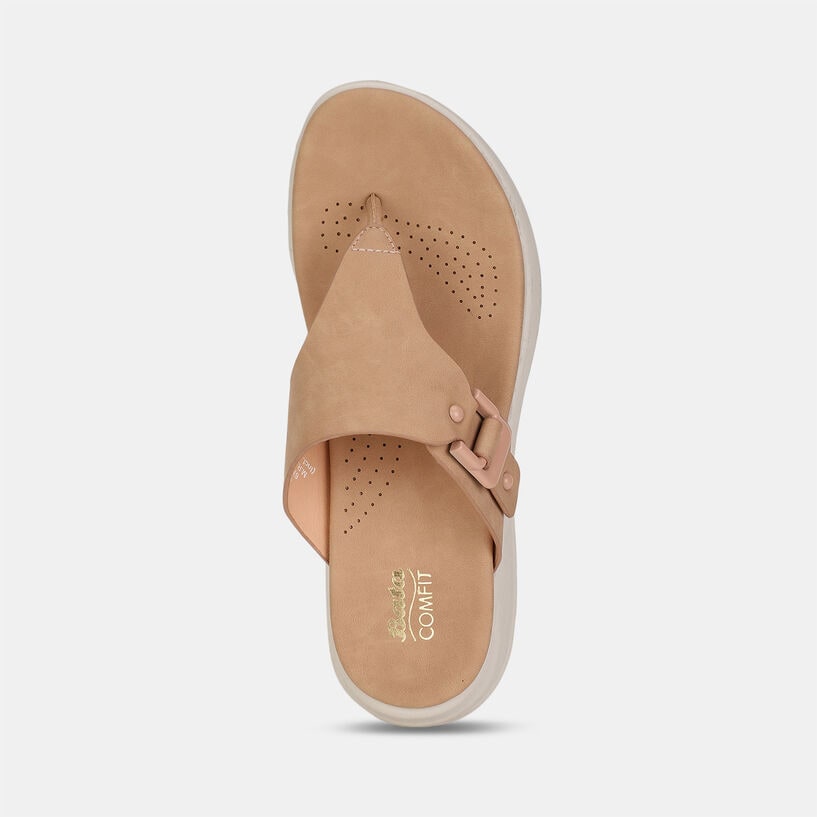 BATA COMFIT PINK CASUAL THONG SLIPPERS FOR WOMEN | Bata