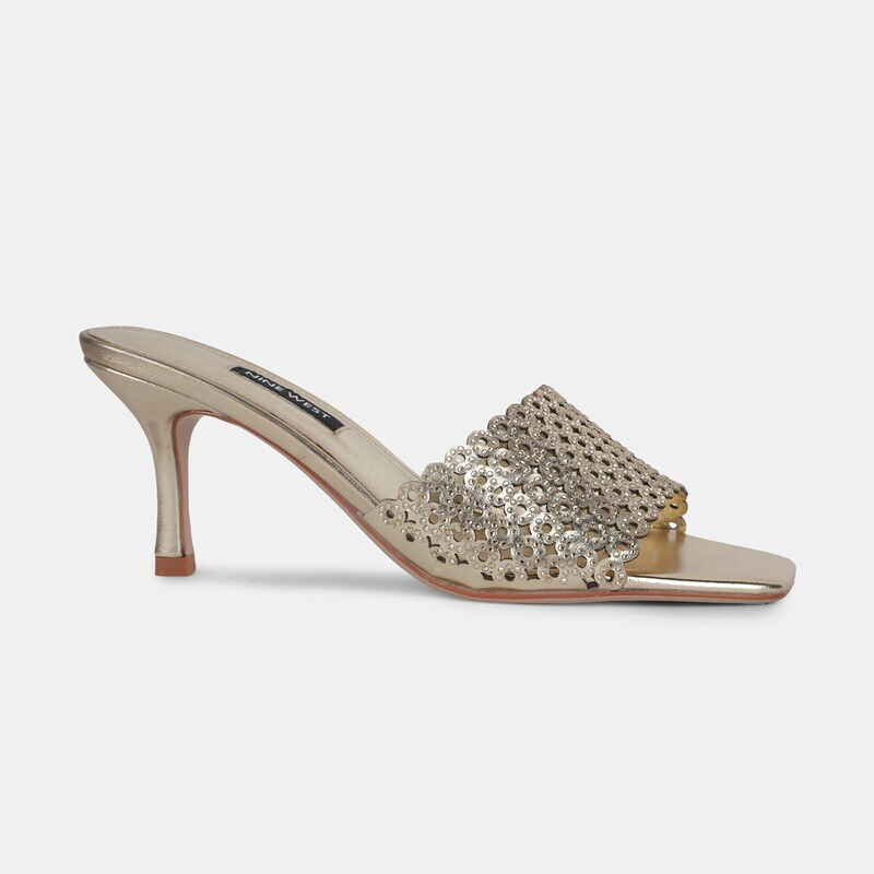 NINE WEST EMBELLISHED MID-HEEL MULES FOR WOMEN