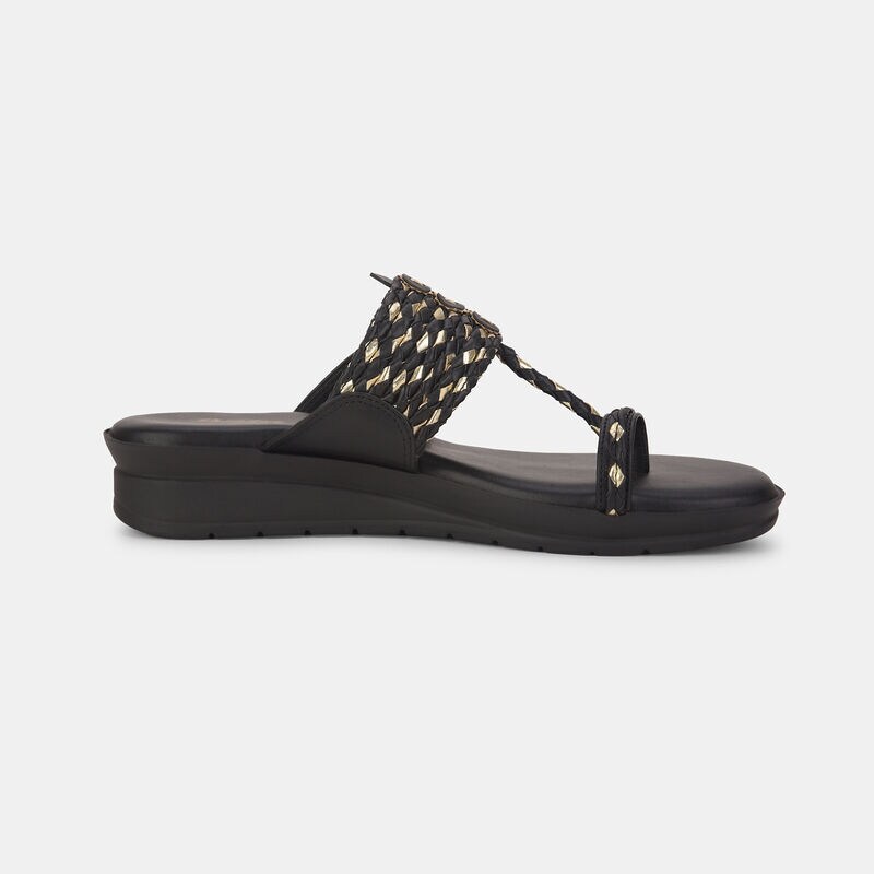 Bata Black Flat Toe-ring for Women | Bata