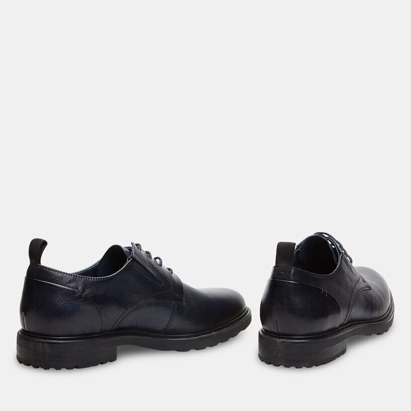 Stringate uomo in pelle con suola simil track, Blu, 8249639 | Bata